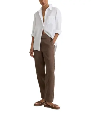 REISS Mila Tapered Trousers Linen