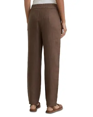 REISS Mila Tapered Trousers Linen