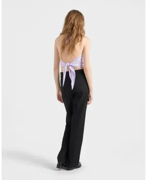 Prada Printed Silk Twill Halter Top - Pink