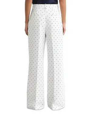REISS Petite Beatrix Polka Dot Wide Leg Pants