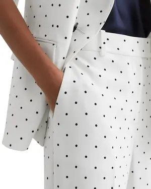 REISS Petite Beatrix Polka Dot Wide Leg Pants