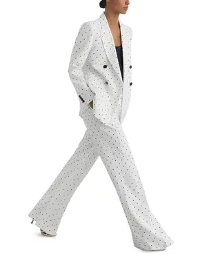 REISS Petite Beatrix Polka Dot Wide Leg Pants