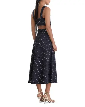 REISS Structured Orielle Polka Dot Dress