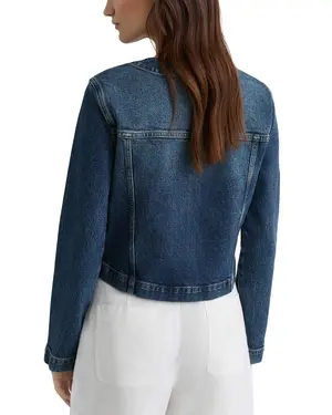 REISS Medora Denim Jacket - Mid Blue