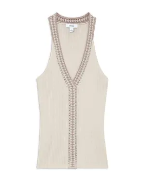 REISS Nora Braided Trim Top