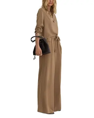 REISS Silk Wide Leg Pants