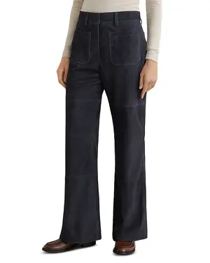 REISS Priya High Rise Suede Pants