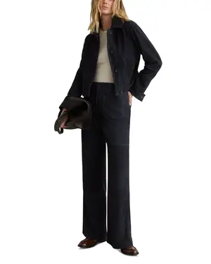 REISS Priya High Rise Suede Pants