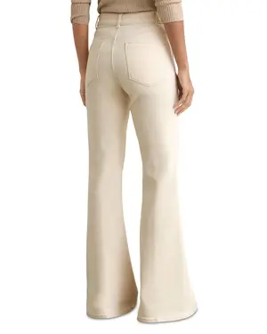 REISS Cali Mid Rise Flare Leg Jeans - Ecru