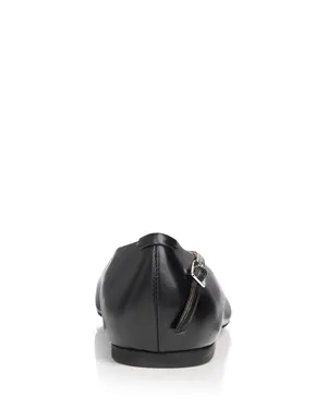 JIL SANDER Elyss Leather Ballerina Flats - Black