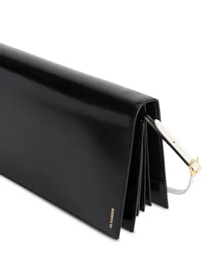 JIL SANDER File Medium Leather Shoulder Bag - Black