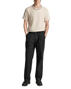 Vince Tipped Pima Pique Short Sleeve Crewneck Tee - Blanco