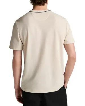 Vince Tipped Pima Pique Short Sleeve Crewneck Tee - Blanco