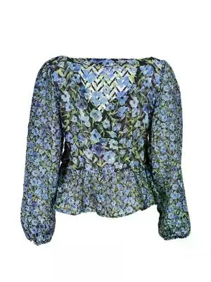 Desigual Floral Print Smocked Waist Blouse