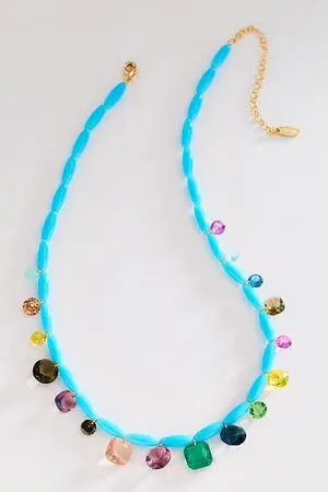 Anthropologie By Anthropologie Multi-Stone Beaded Necklace Turquoise