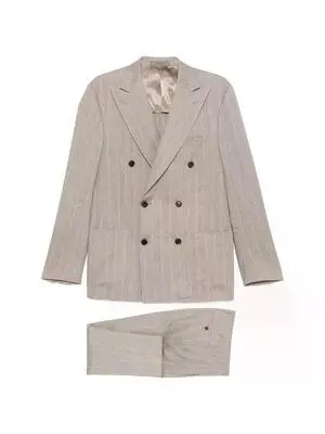 Corneliani Pinstripe Double-breasted Suit - Grey