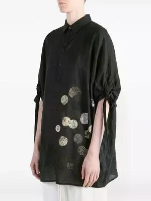 Y’s Graphic Print Tie-sleeve Shirt