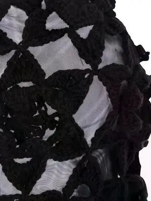 PAULINE DUJANCOURT Crochet-knit Lace-up Top