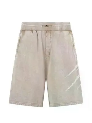 PLEIN SPORT Washed Crackle-scratch Shorts - Neutrals