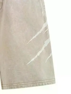 PLEIN SPORT Washed Crackle-scratch Shorts