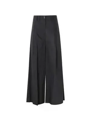 SOLOTRE Pleated Tailored Trousers - Black