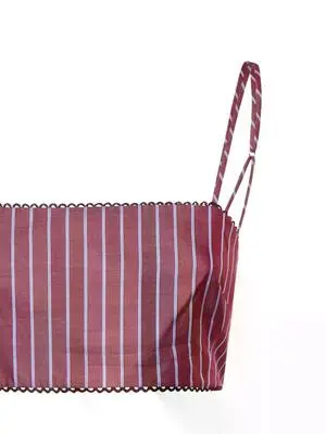Andamane Striped Scalloped Trim Top
