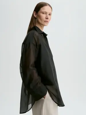 BY MALENE BIRGER Derris Silk Organza Shirt - Black