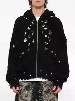THUG CLUB Distressed Knit Hoodie