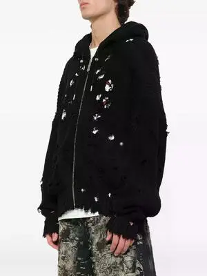 THUG CLUB Distressed Knit Hoodie