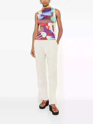 GONGDID DESIGN Crinkled Finish Elasticated Waist Trousers