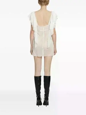 DAISY Ruffled Sleeve Draped Mini Dress