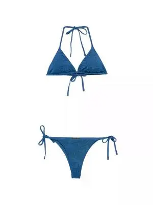 Emporio Armani Floral-jacquard Triangle Bikini