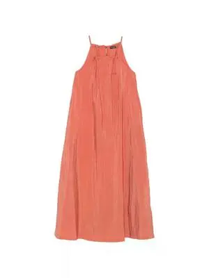 Emporio Armani Crinkled Halterneck Beach Dress - Orange