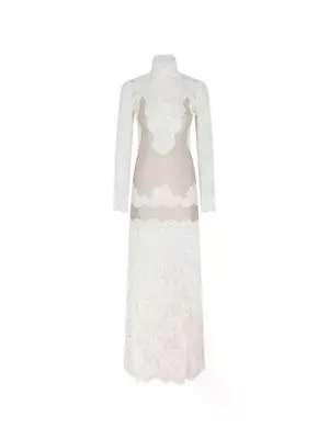 Rabanne Lace-panelled Maxi Dress - Neutrals