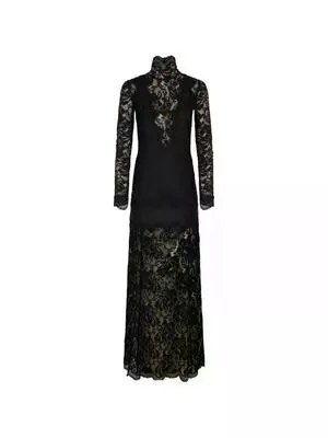 Rabanne Lace-panelled Maxi Dress - Black