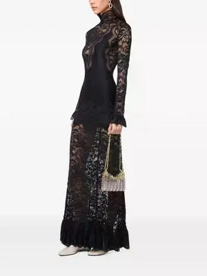Rabanne Lace-panelled Maxi Dress - Black