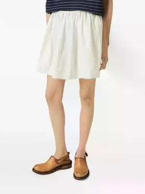 Miu Miu Slubbed Eyelet Poplin Midi Skirt