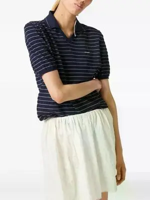 Miu Miu Slubbed Eyelet Poplin Midi Skirt