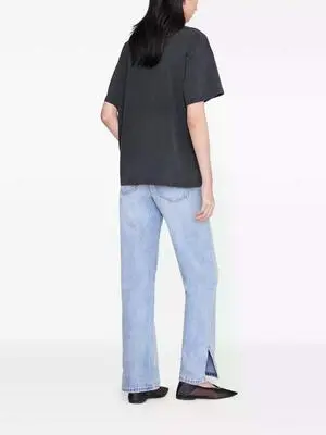 ANINE BING Melrose Stencil-print Cotton T-shirt - Black