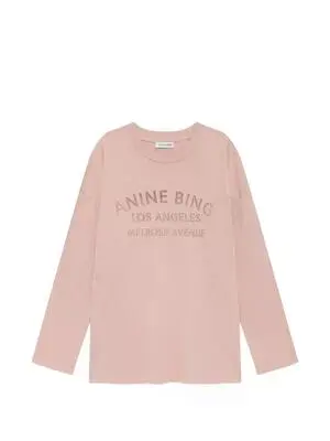 ANINE BING Ivan Long-sleeve Cotton T-shirt - Pink