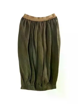UMA WANG Gathered-hem Midi Skirt - Brown