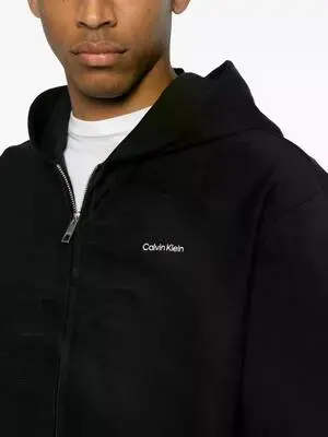 Calvin Klein Embroidered Logo Zip-up Hoodie