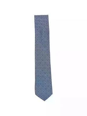 FERRAGAMO Gancini Print Neck Tie - Blue