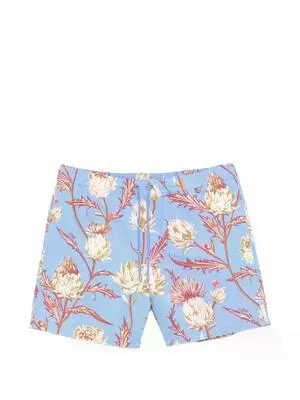 Loewe X Paula's Ibiza Floral-print Swim Shorts - Blue