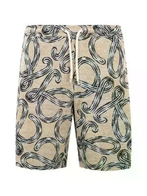 Loewe Anagram Pattern Drawstring Shorts - Brown