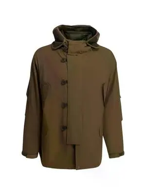 DAIWA PIER39 Hooded Button-up Coat - Brown