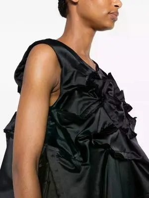 Comme Des Garçons Ruffled Satin Midi Dress