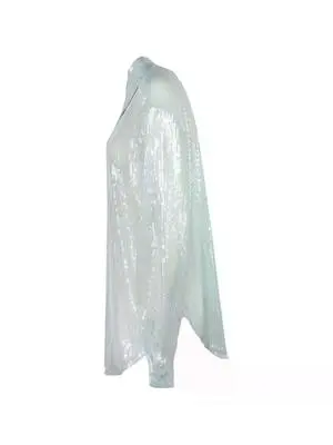 TWENTY FOURHAITCH Sequin Embellished Satin Trim Shirt