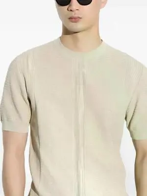 PAOLO PECORA Textured-knit Short-sleeve T-shirt