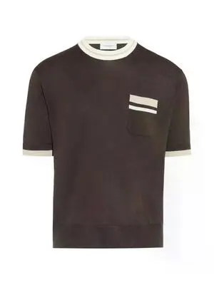 PAOLO PECORA Short-sleeve Crew Neck Sweater - Brown